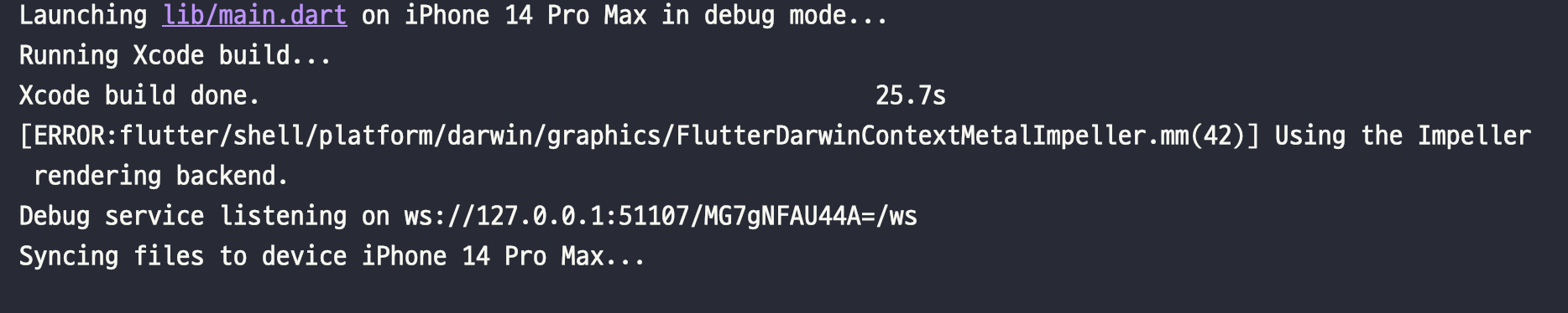 Flutter 경고 메시지 해결하기 - ERROR:flutter/shell/platform/darwin/graphics ...